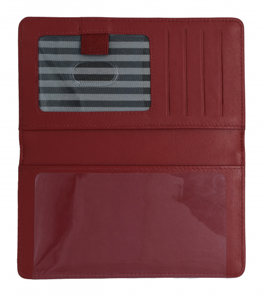 Red Premium Leather Checkbook Cover