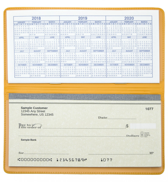 Sunburst Orange Vinyl Checkbook Cover