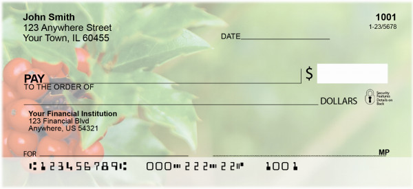 Holly With Greenery Personal Checks