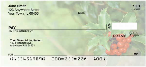 Holly With Greenery Personal Checks